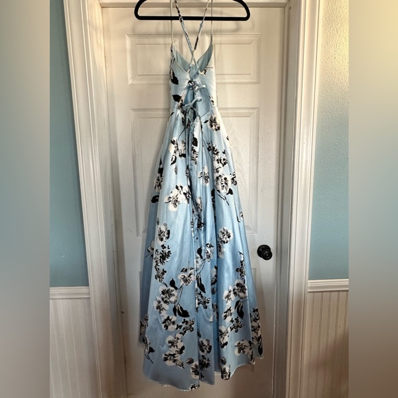 Dresses | Light Blue Floral Prom Dress | Poshmark